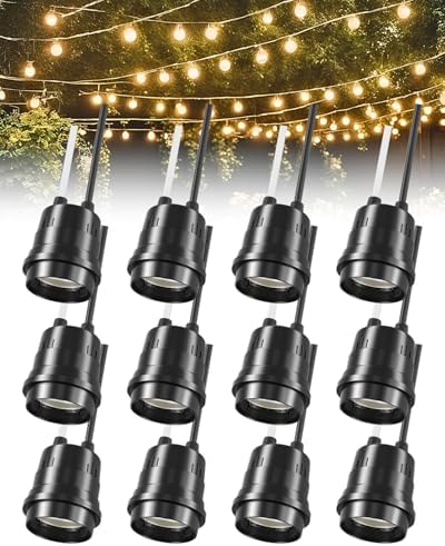 12pcs Lamp Base Waterproof Black Pigtail Lamp Holder Socket 250V 6A (12 ...