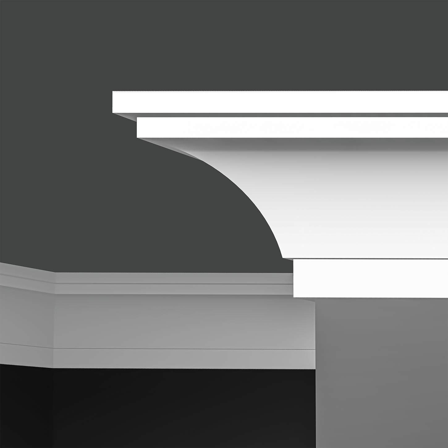 Plaster Coated Crown Moulding - 4" One Step Cove Molding (12 pcs - 48 ...