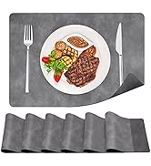 Amazon.com: ANUNU Placemats Set of 6 - Double-Sided Faux Leather Design ...