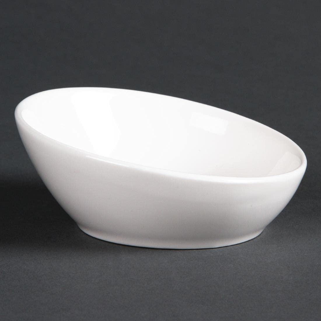 6X Lumina Fine China Miniature Sloping Bowls 75mm White Kitchen Serving ...