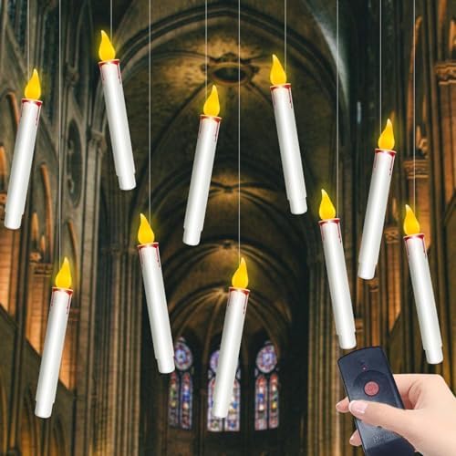 Amazon.com: Floating Candles with Wand, 20 PCs Magic Hanging Candles ...