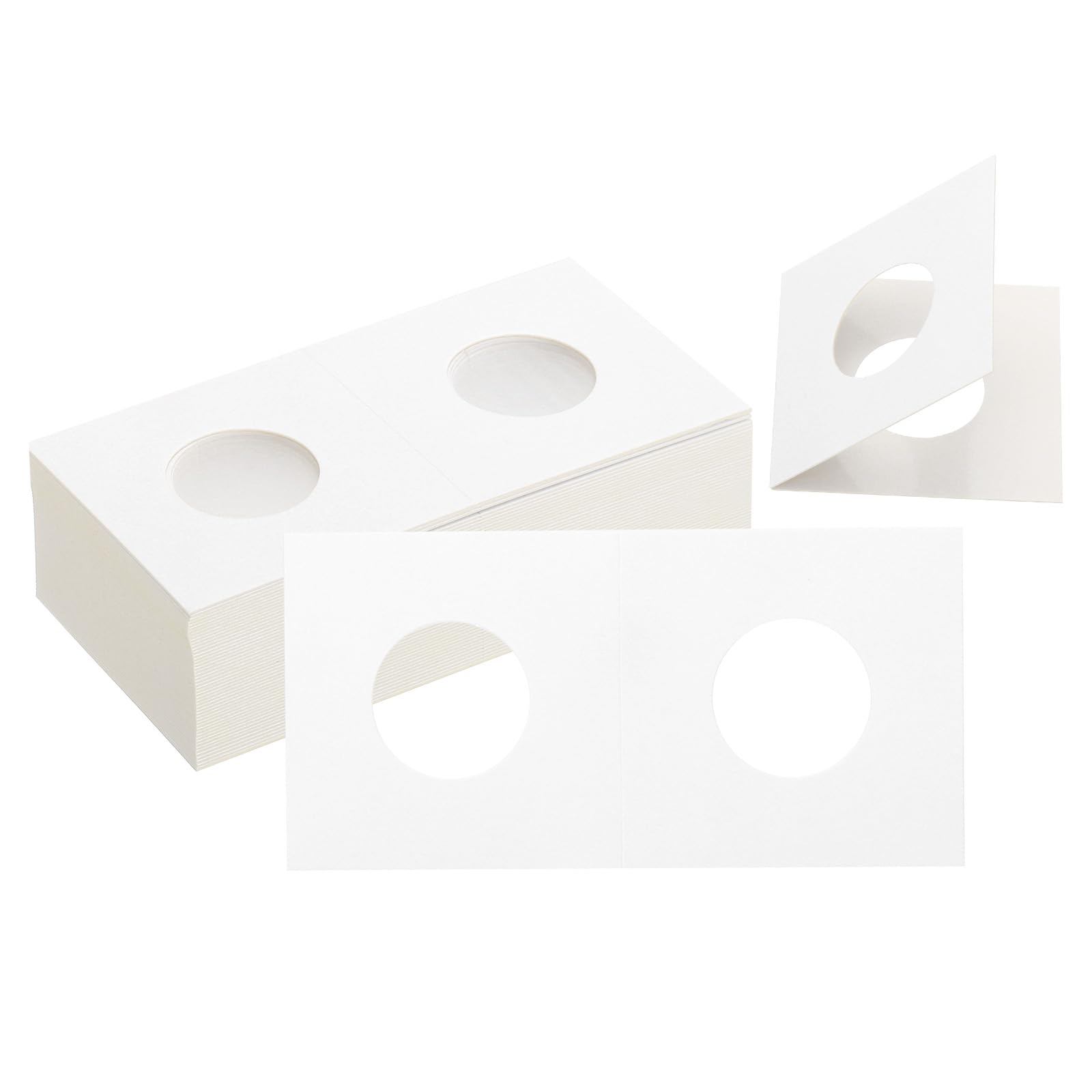 PATIKIL 2 x 2 Coin Flips, 200 Pack 23mm Cardboard Coin Holder Paper ...