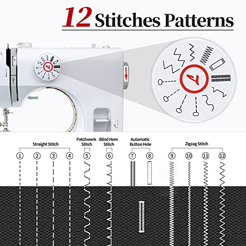 Snapklik.com : KPCB Sewing Machine For Beginners 12 Stitches, Updated ...