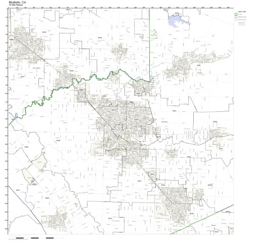Amazon.com : Modesto, CA ZIP Code Map Laminated : Prints : Office Products