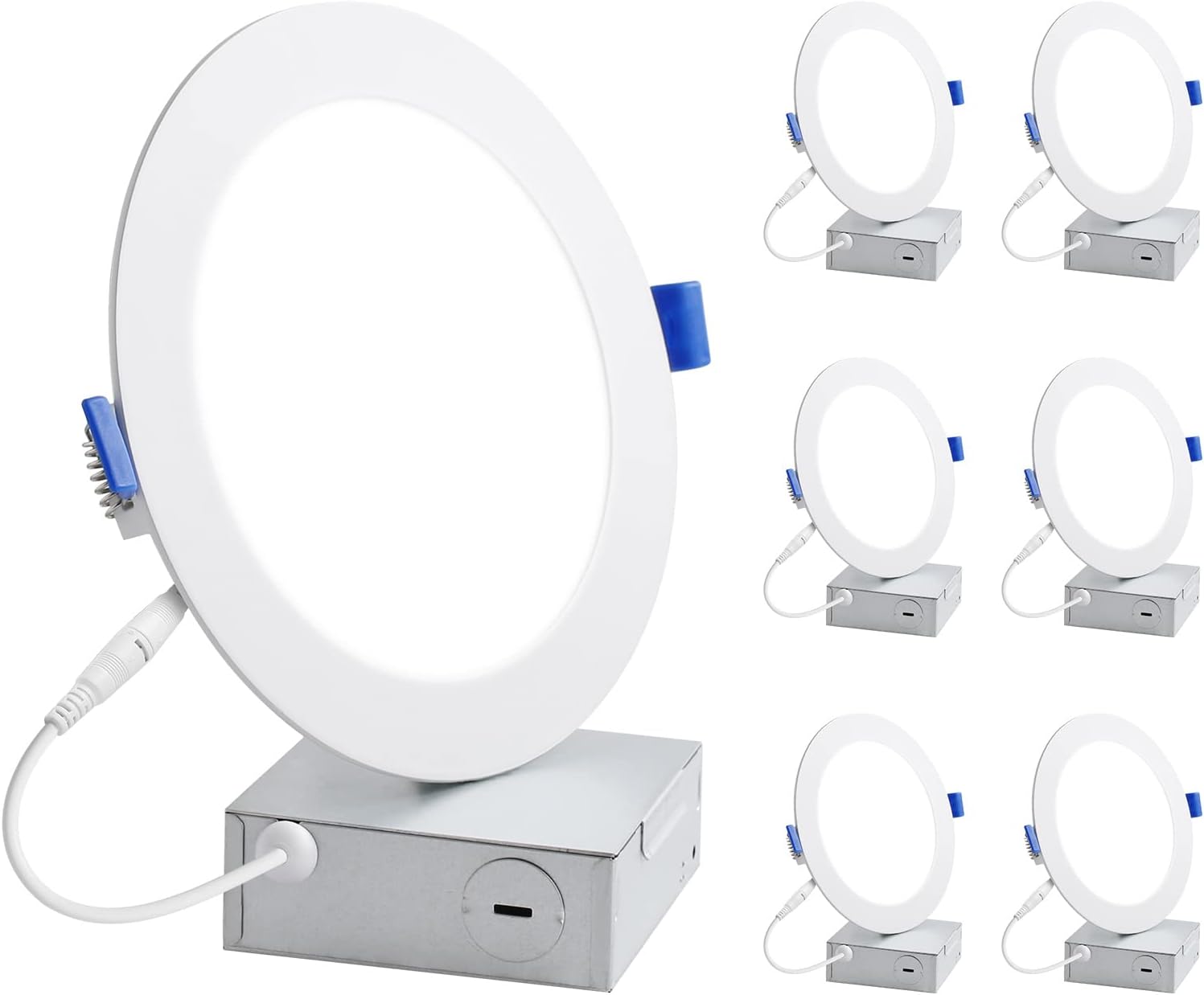 Meconard 4 Pack 6 Inch Ultra-Thin LED Recessed Ceiling Light, 3000K/4000K/5000K Selectable ...