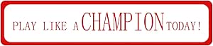 Amazon.com: pbuu Play Like a Champion Today Sign Red Large ...