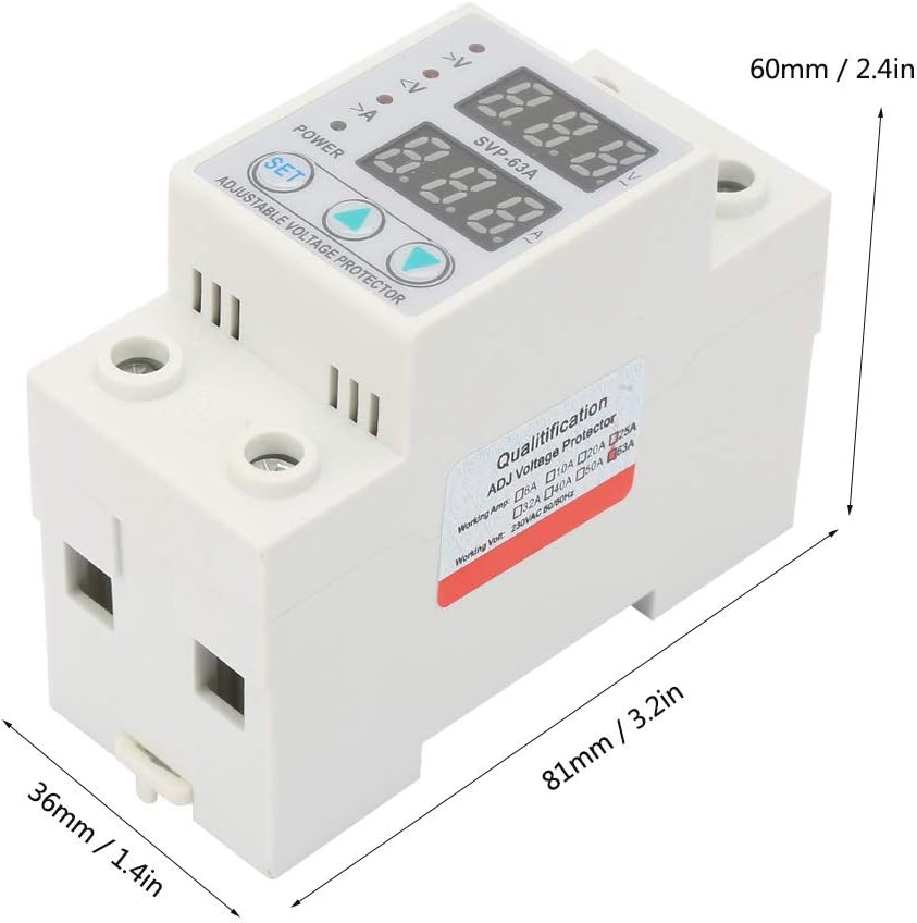 AC230V 63A Voltage Current Protector Over/Under Voltage Protection ...