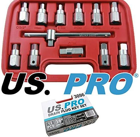 Autojack 18 Piece Oil Drain Plug Key Socket Set 3/8" Drive Sump Keys ...