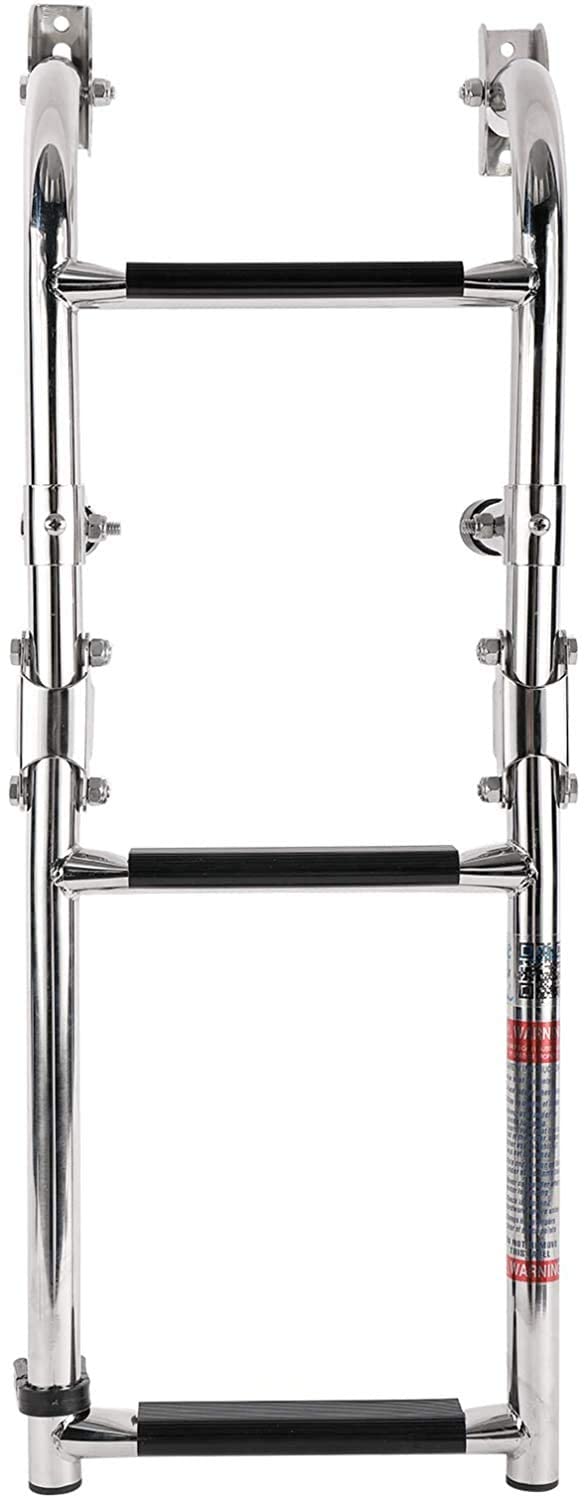 Snapklik.com : WerkWeit Marine Boat Ladder 3 Foldable Stainless Steel ...