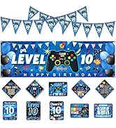Amazon.com: Video Game 10th Birthday Party Decorations Blue Black ...