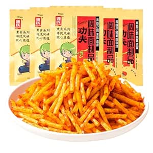 Amazon.com : Yuan Shi Latiao, spicy gluten strips, Genji Food Spicy Strips, Chinese specialty ...