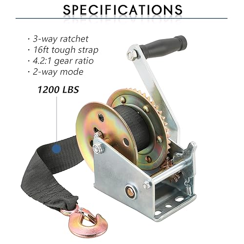 Snapklik.com : DASBET Boat Trailer Winch Hand Winch Crank Cable
