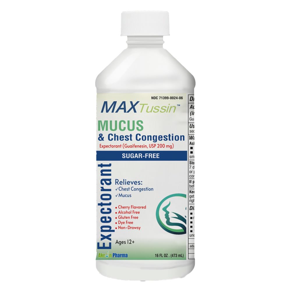 Amazon.com: Akron Pharma Max Tussin Mucus and Chest Congestion (16 ...