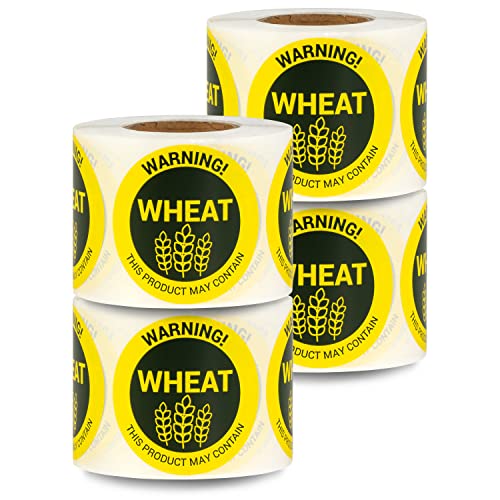 Snapklik.com : Wheat Allergy Warning Stickers - 1.5 Inch Circle Dots ...