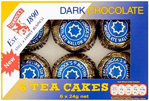 Amazon.com: Tunnock's Tea Cakes Dark Chocolate 6 Pack - 24g (Pack of 1 ...