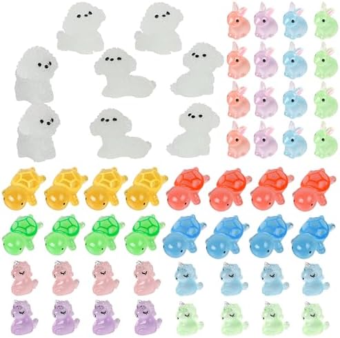 24 PCS Mini Resin Frogs, Mini Resin Animals Tiny Frogs Figurines Glow ...