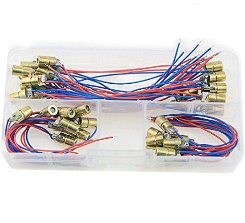 BGTXINGI 40 Stück Mini Laser Dot Diode Modulkopf WL Rot 650 nm 6 mm 5 V ...