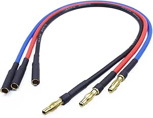 Amazon.com: 6PCS 4.0mm Banana Gold Bullet Connector 4mm ESC Extension ...