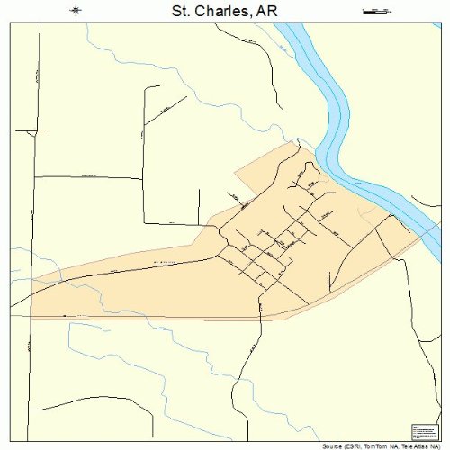 Amazon.com: Large Street & Road Map of St. Charles, Arkansas AR ...