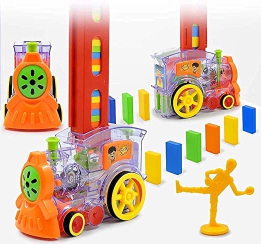 ToyTrack 60 Pcs Domino Train @Toy Set, Domino Rally Train Model with ...