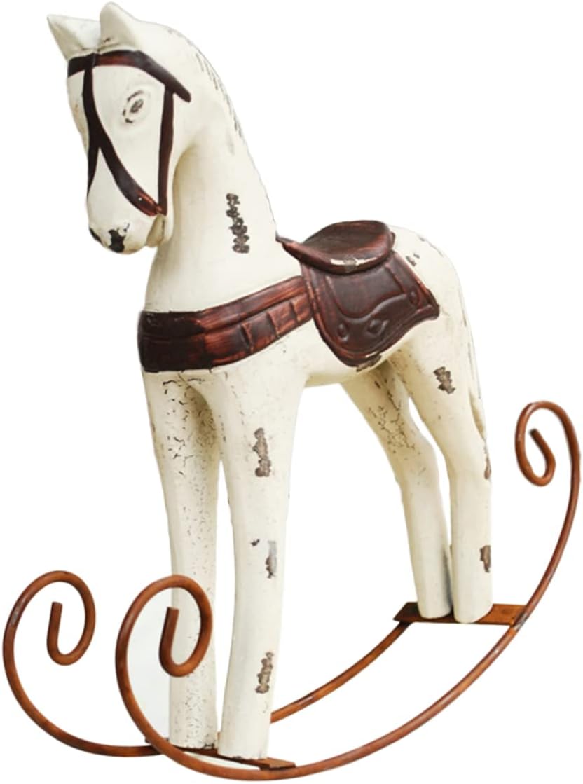 Amazon.com: ARTIBETTER Home décor Bookshelf Statue Horse Rocker Woodsy ...