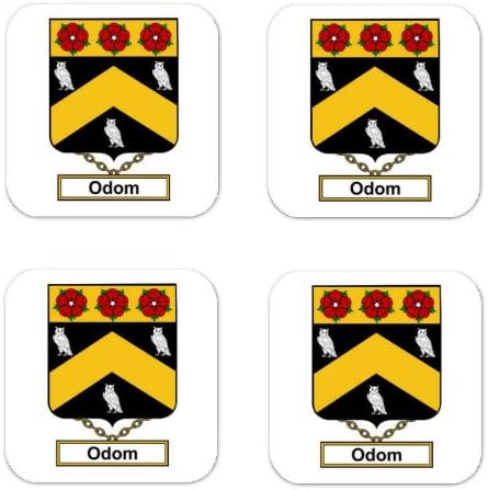 Amazon.com: Odom Family Crest Square Coasters Coat of Arms Coasters ...
