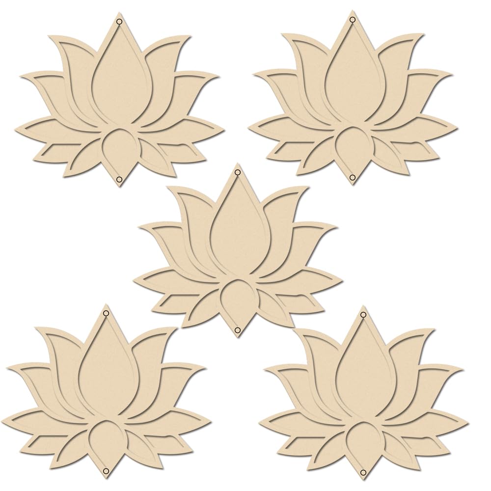 Tweak Laser cut lotus MDF cutout for Art & craft Set of 5 : Amazon.in ...