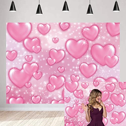 WR Pink Heart Backdrop Early 2000s Valentines Day Love Glitter - Want ...