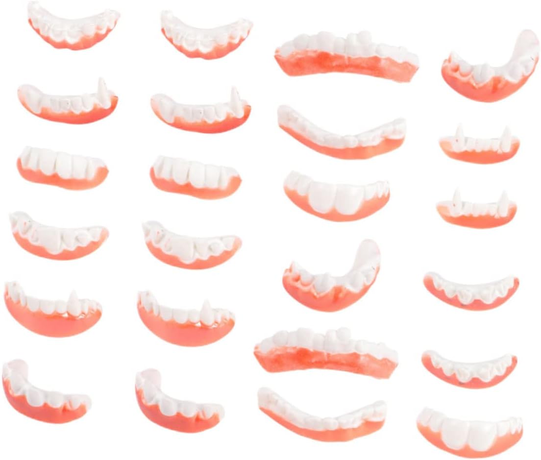 Amazon.com: Vaguelly 24pcs Halloween Dentures Halloween Teeth Vampire ...