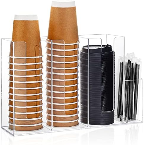 Amazon.com: ZDDLOINP Cup and Lid Holder with Straw Organizer Coffee ...