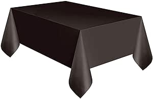 Unique Solid Rectangular Plastic Table Cover - 54" x 108", Black, 1 Pc : Buy Online at Best ...