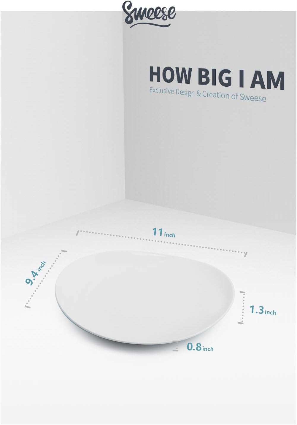 Buy Sweese 150.000 Porcelain Dinner Plate - 11 Inch - Set of 1, White ...