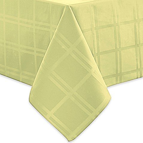 Buy Origins Microfiber 60 Inch x 102 Inch Oval Tablecloth in Kiwi ...