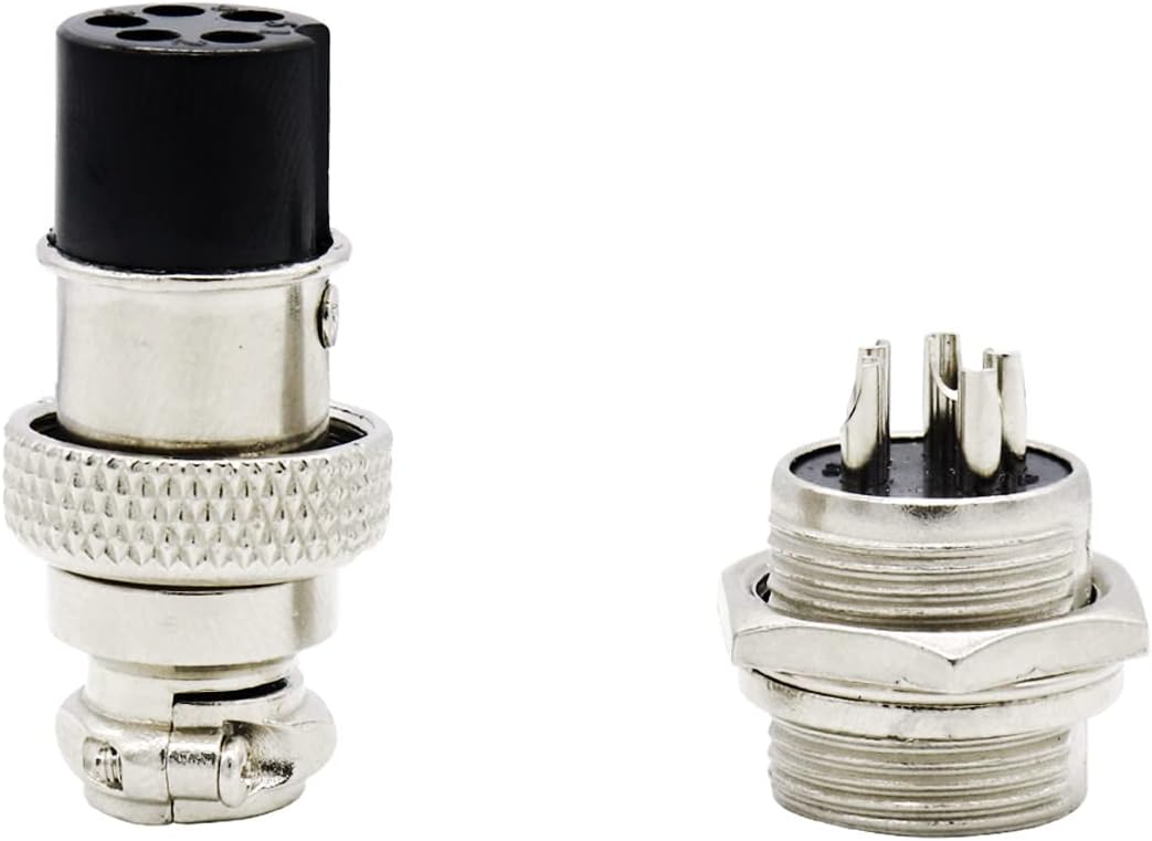 Electronic Spices GX16 5 Pin 5a Male and Female Metal Aviation ...