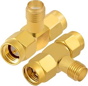 Amazon.com: POBADY 2PCS SMA Adapter Splitter 3-Way T Shape SMA Female to Dual Male Splitter ...