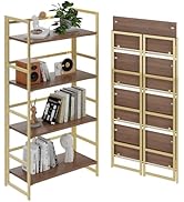 Amazon.com: BHG No Assembly Folding Bookshelf for Living Room ...
