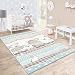 Paco Home Children's Rug Nursery Contour Cut Farm Animals Beige Cream ...