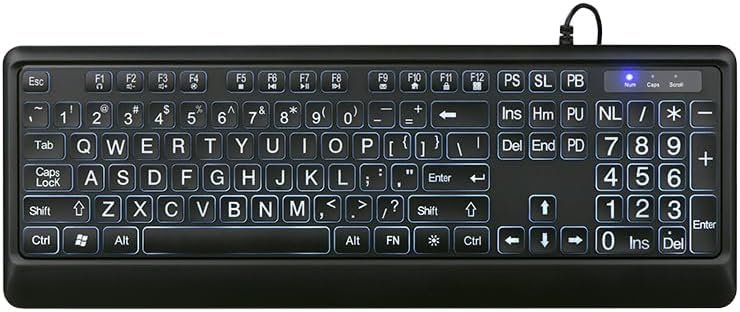 Amazon.com: Large Print Keyboard Easy to See 104 Keys Keyboard ...