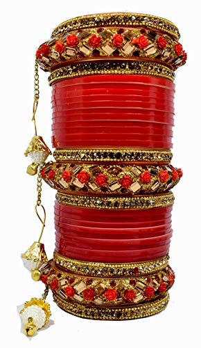 Buy BACHATWALA Glass Chuda Set for Women (Red) at Amazon.in