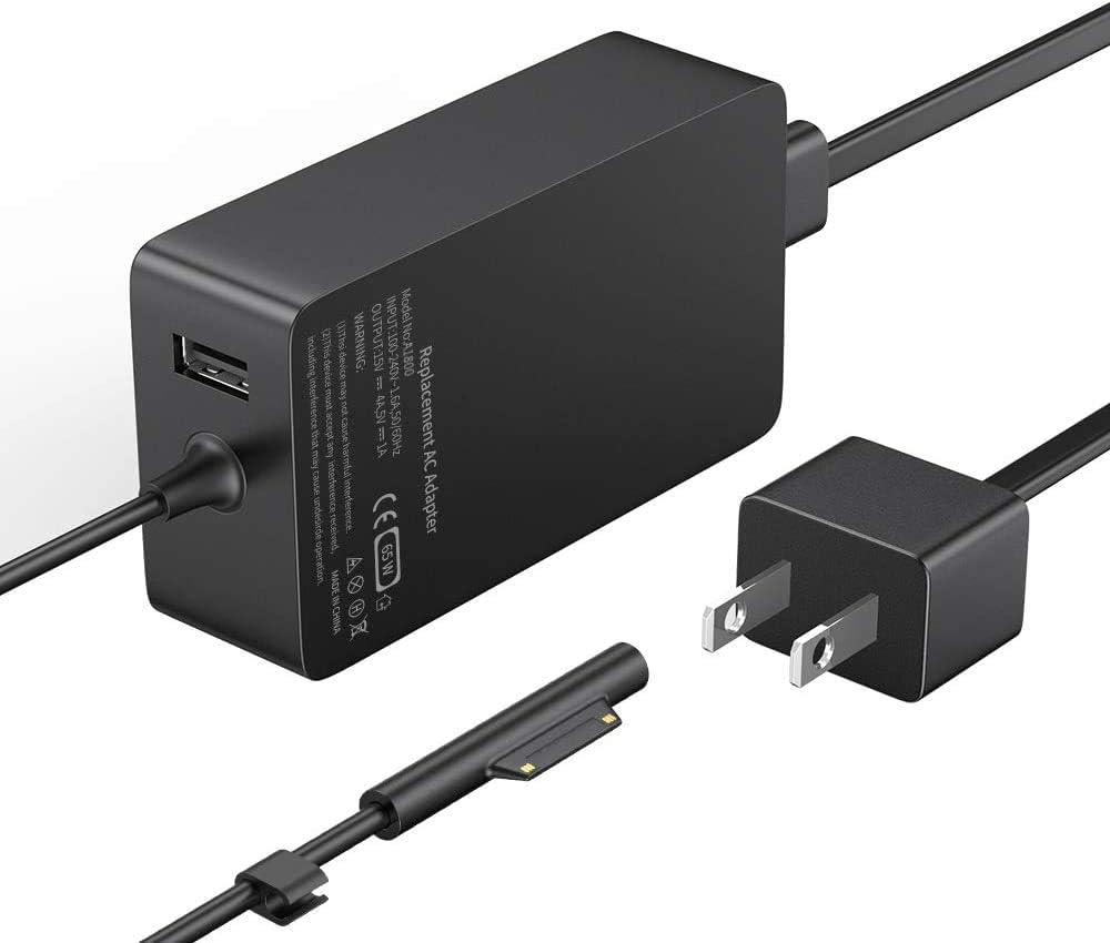 Amazon.com: 65W Surface Pro Charger for Surface Pro 9 8 3 7 6 5 4 X ...
