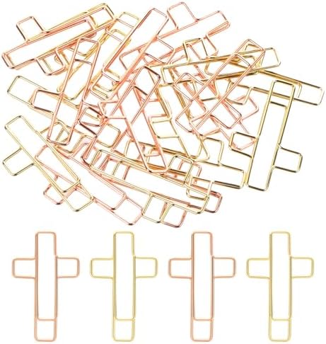 Amazon.com : MIDELONG Cross Paper Clips - Gold & Rose Gold, Bible ...