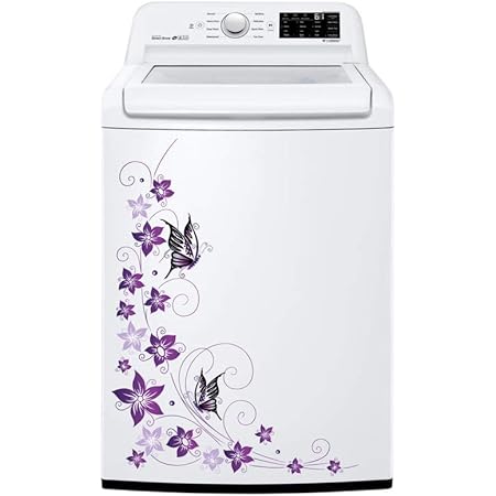DivineDesigns™ Flower Butterfly Washing Machine Sticker (Size :- 22 X ...