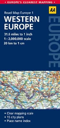 1. Western Europe: AA Road Map Europe : AA Publishing: Amazon.in: Books