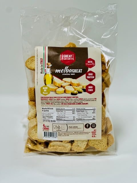 Amazon.com : Great Low Carb Company MelbaGreat Olive Oil Flavor, Melba ...