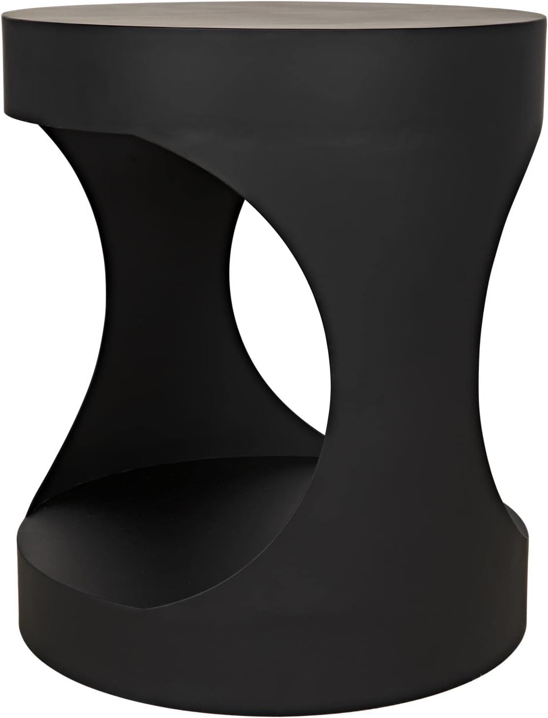 Amazon.com: Noir Qs Eclipse Round Side Table with Black Metal Finish ...