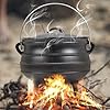 Warmiehomy Cast Iron Cauldron,8L Pre-Seasoned African Potjie Pot with ...