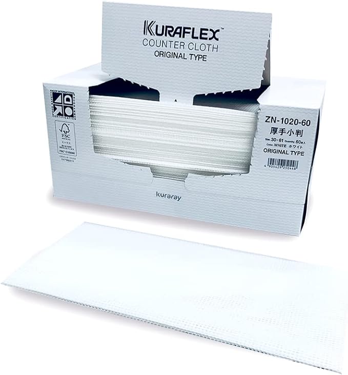 Kuraray Kraflex Countercloth ZN-1020-60, 60 Sheets (Sold in 6 Boxes), 100% Rayon, Non-Woven ...