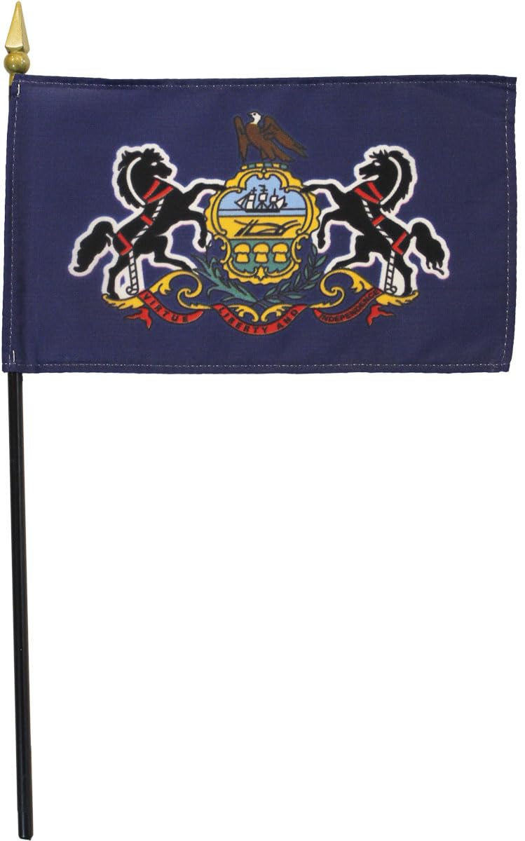 Amazon.com : Pennsylvania - 4" x 6" State Stick Flag : Patio, Lawn & Garden
