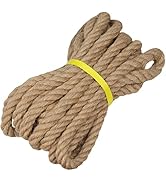 Natural Jute Rope - 1.5 Inch × 50 Feet - Thick Hemp Rope for Docks ...