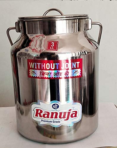 Buy Ranuja Stainless Steel Milk/Oil/Ghee Storage Container (3 Ltr ...